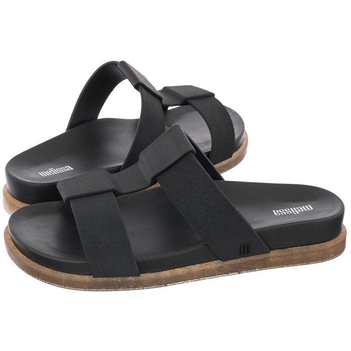 Klapki Melissa Way Slide AD 33535/AA777 Black/Clear Rice Husk w ButSklep.pl