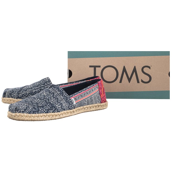 Espadryle Toms Alpargata Rope Indigo Floral Hmong Print 10016263 w ...