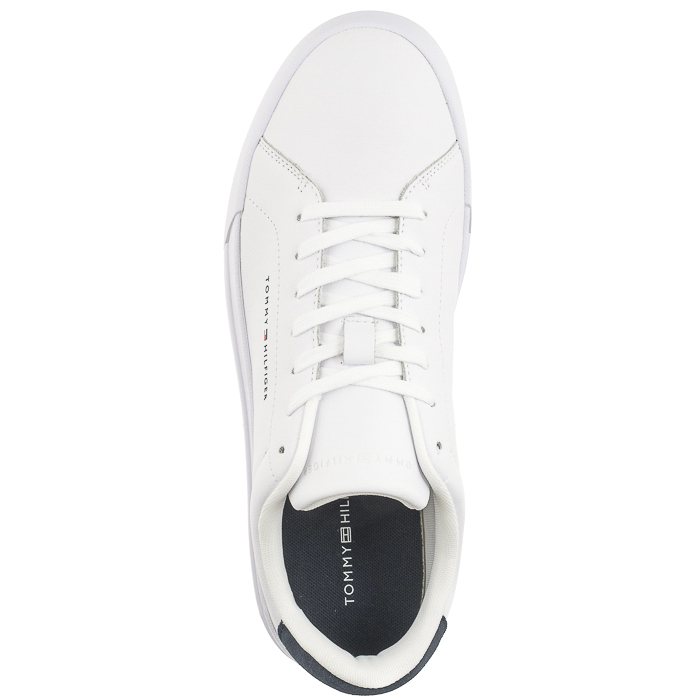 Sneakersy Tommy Hilfiger TH Court Leather Grain Ess White/Desert Sky ...