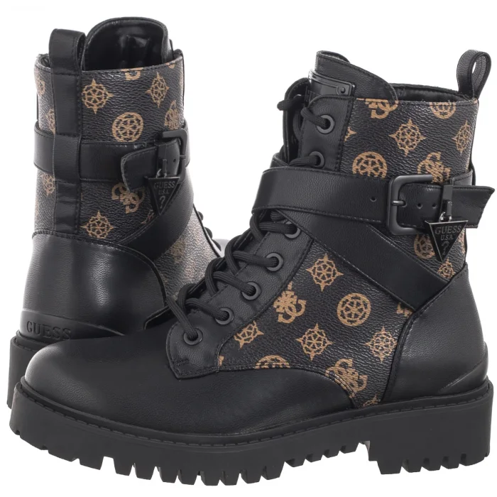 Botki Guess Olsy FLFOLS FAL10 BLKBR w ButSklep.pl
