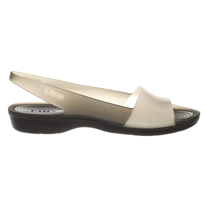 Sandały Crocs Colorblock Flat W Black/Stucco 200032-05T w ButSklep.pl